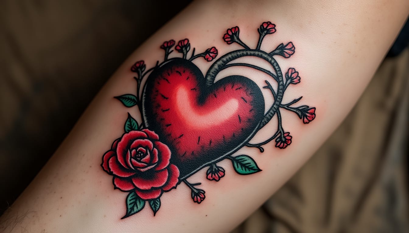 Tatouage Coeur Rouge